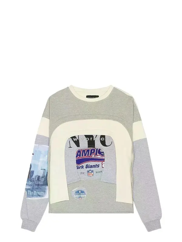 WHO DECIDES WAR Arched Collage Crew-neck Sweatshirt - Grey