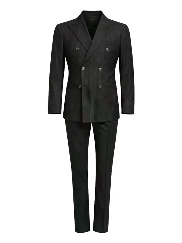 FRANZESE COLLECTION Brad Pitt Pinstriped Double-breasted Suit - Grey