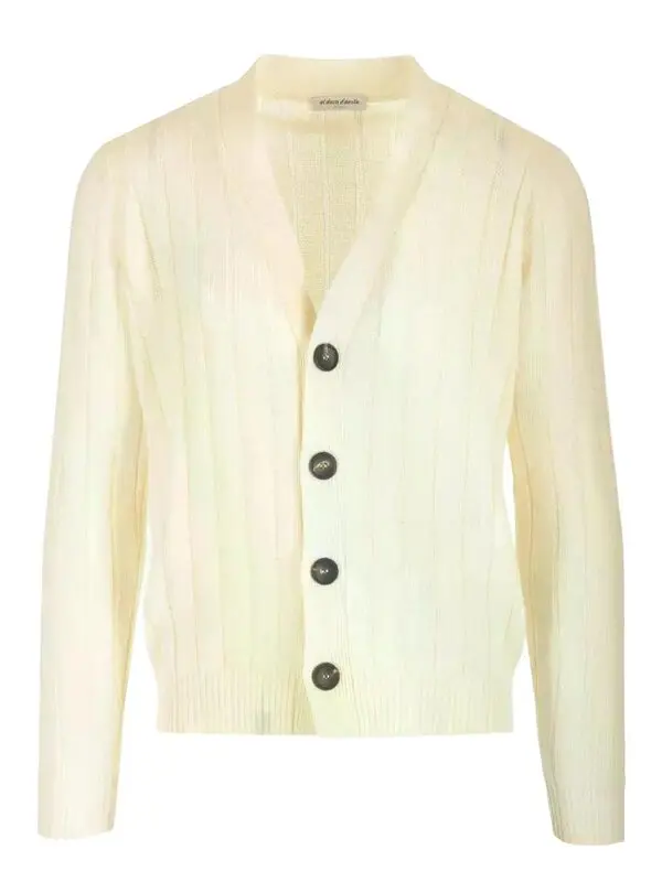 AL DUCA D’AOSTA 1902 Ribbed Knit V-neck Cardigan - Neutrals