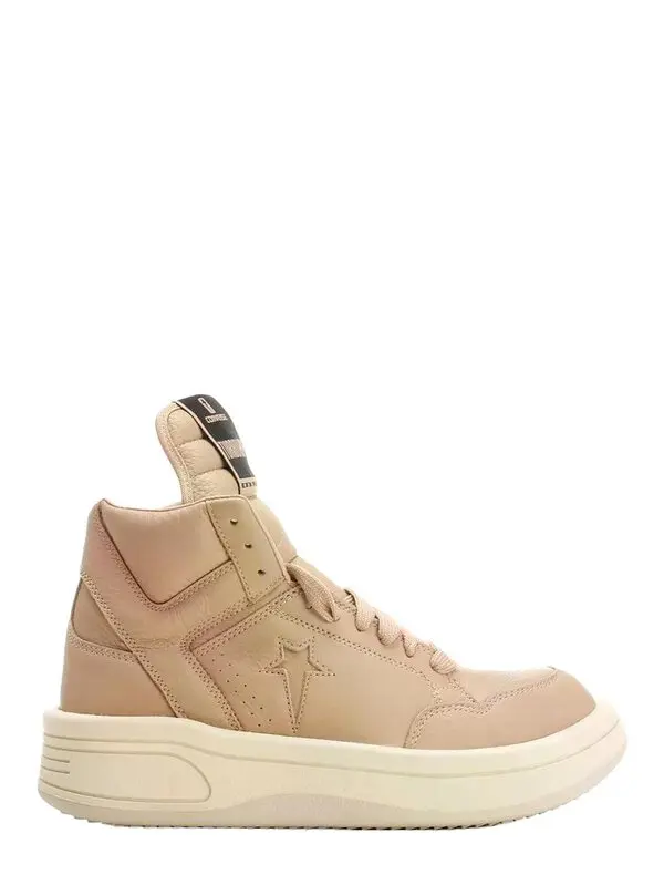 Rick Owens X Converse Turbowpn Leather High Top Sneakers - Neutrals