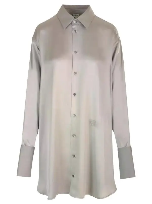 Loewe Asymmetric Hem Mini Shirt Dress - Grey