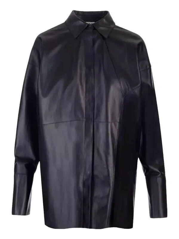 Loewe Panelled Leather Shirt - Black