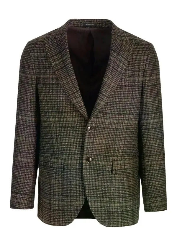 AL DUCA D’AOSTA 1902 Check-pattern Peak-lapel Blazer - Black
