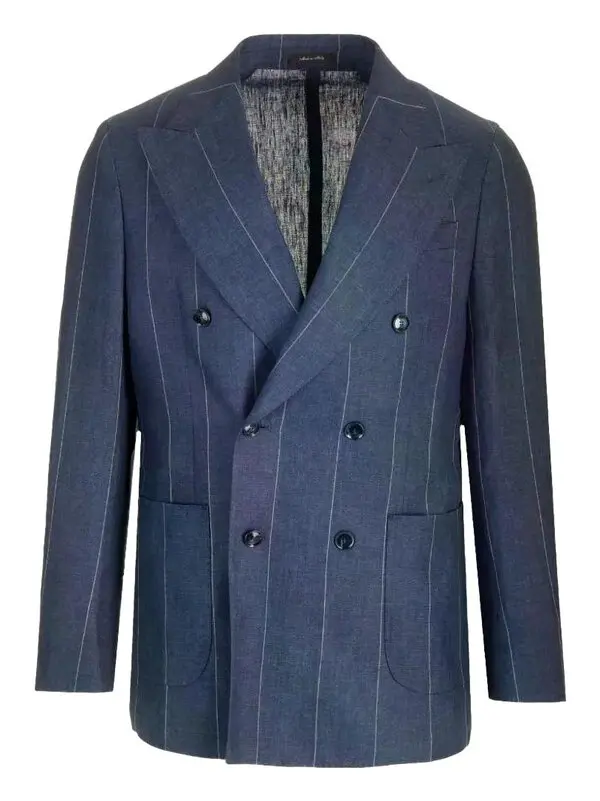 AL DUCA D’AOSTA 1902 Pinstripe Double-breasted Jacket - Blue