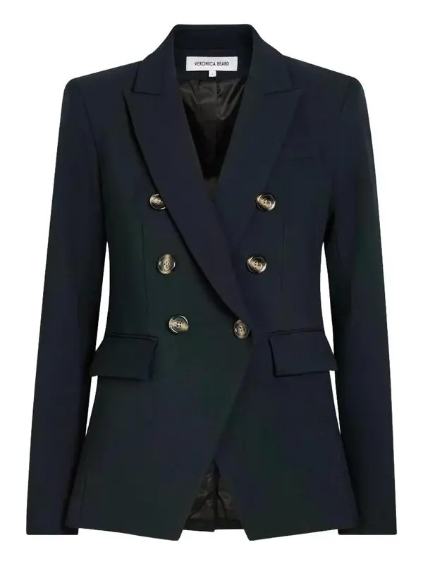 Veronica Beard Miller Dickey Button Double-breasted Blazer - Blue