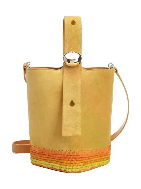 Loewe Mini Pebble Suede Bucket Bag - Yellow
