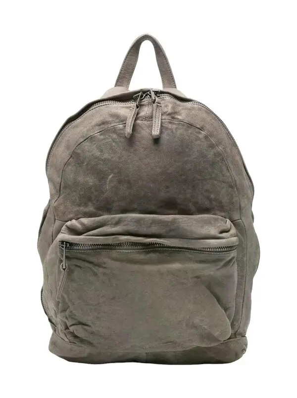GIORGIO BRATO Distressed Leather Backpack - Grey