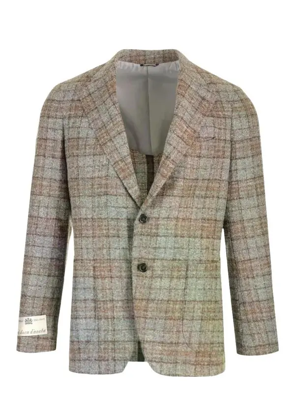 Al Duca D'aosta Single-breasted Tartan Blazer - Grey