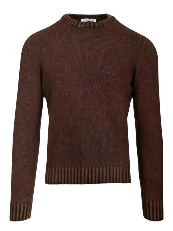 AL DUCA D’AOSTA 1902 Crew Neck Ribbed Trim Sweater - Brown