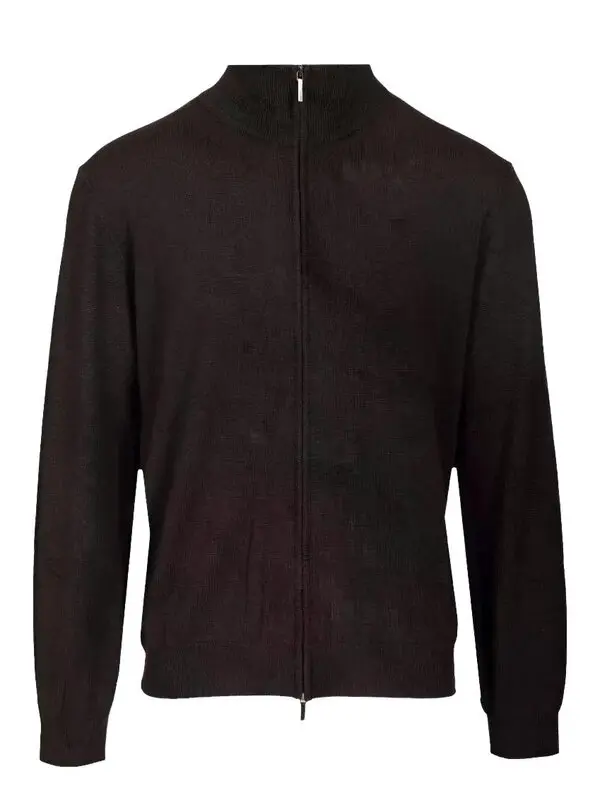 AL DUCA D’AOSTA 1902 Merino Wool Zip-up Cardigan - Brown