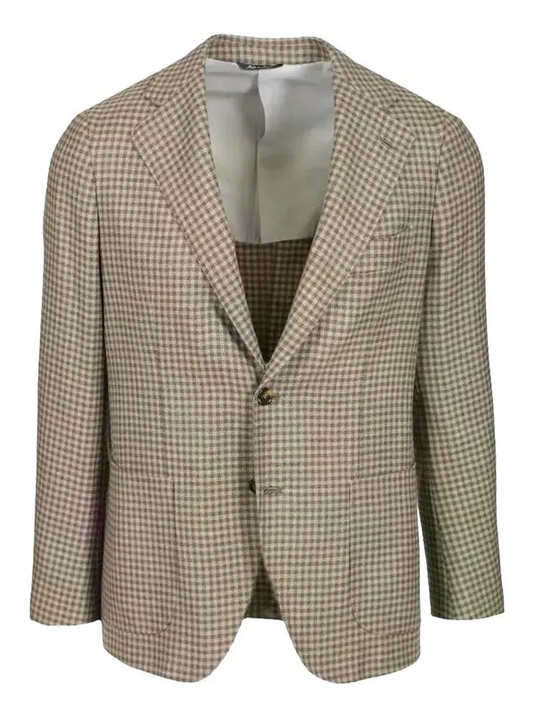 AL DUCA D’AOSTA 1902 Check-pattern Single-breasted Blazer - Neutrals