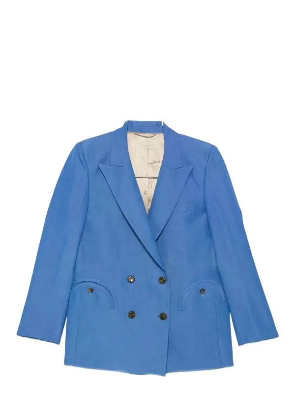 BLAZÉ MILANO Double-breasted Pocket Blazer - Blue