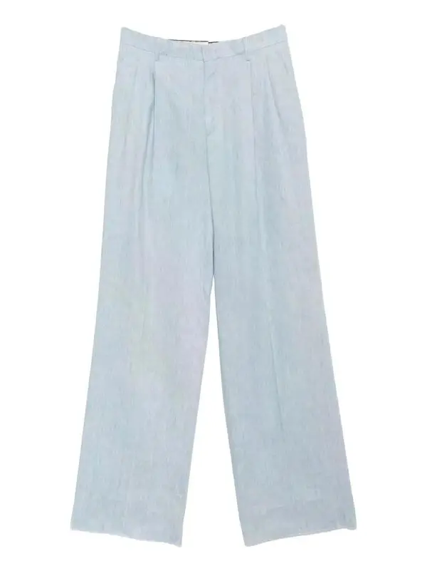 Tagliatore Pleated Wide-leg Trousers - Blue