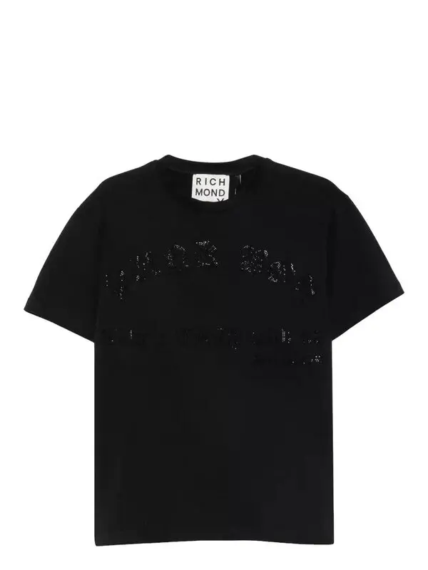 John Richmond Round-neck Embellished T-shirt - Black