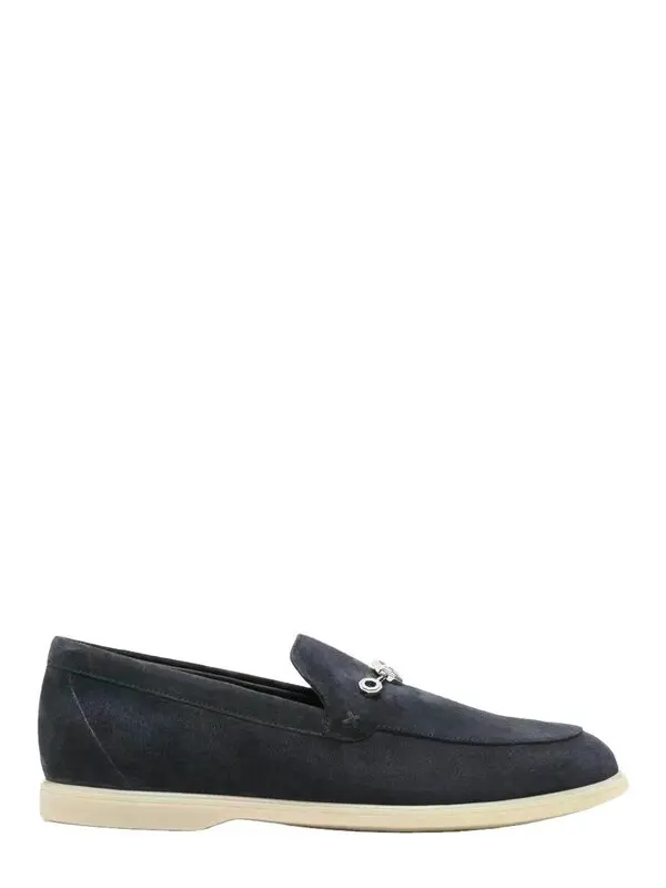 Stefano Ricci Logo-plaque Suede Loafers - Blue