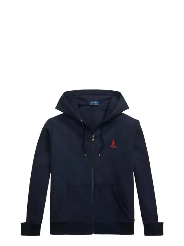 Polo Ralph Lauren Logo Embroidered Zip-up Hoodie - Blue