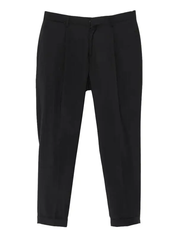 BRIGLIA 1949 Tiberios Pleated Turned-up Trousers - Black