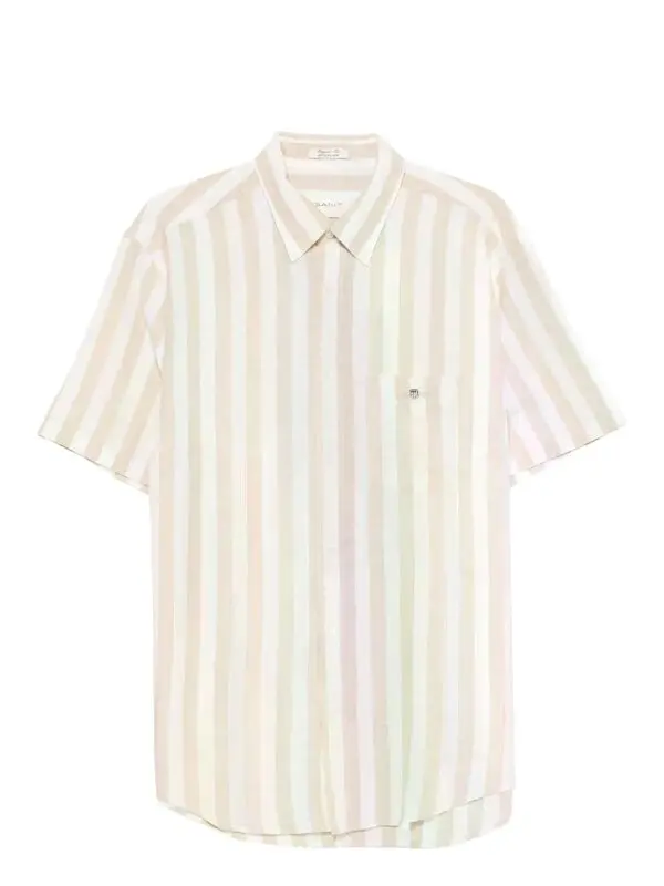 Gant Striped Short-sleeve Shirt - Neutrals