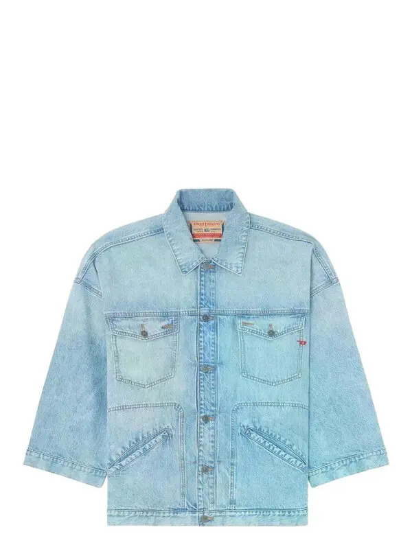 DIESEL® De-lin Bartack-stitch Denim Jacket - Blue