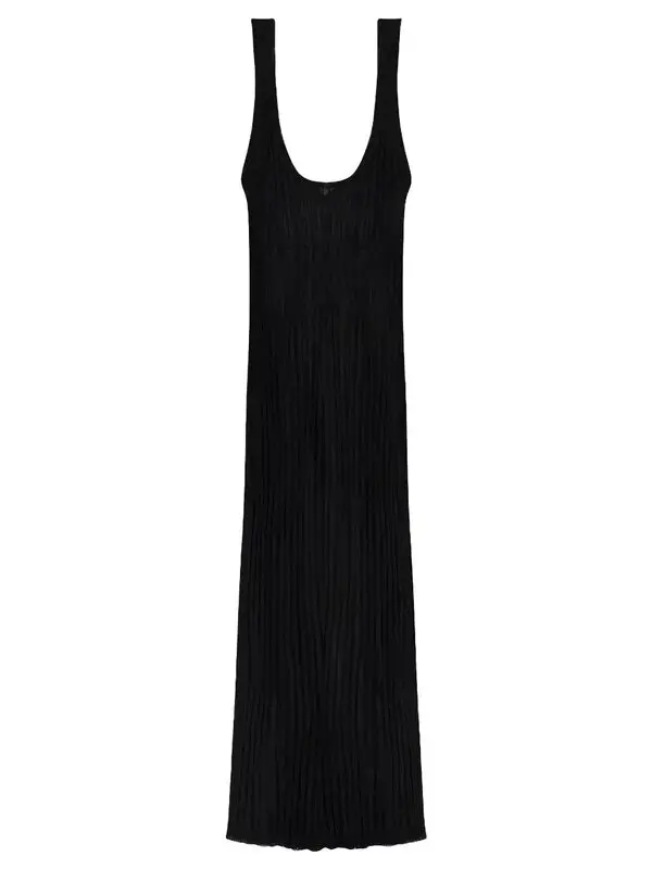 LANVIN Ribbed Sleeveless Midi Dress - Black