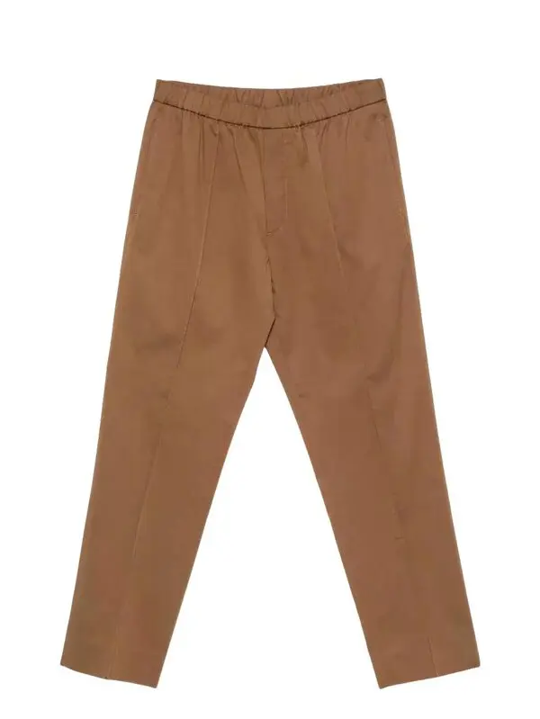PAOLO PECORA Straight Leg Trousers With Pintuck Detail - Brown