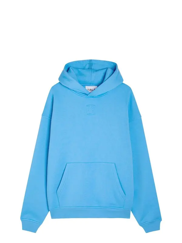 TALA Logo-embossed Cotton-blend Hooded Sweatshirt - Blue