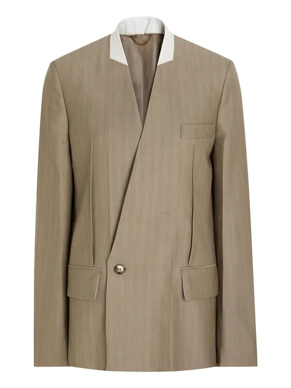 Victoria Beckham Double-breasted Wool Jacket - Grey
