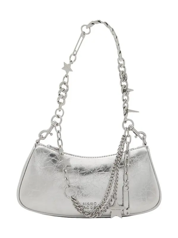 Marc Jacobs Shoulder Metallic Leather Shoulder Bag - Silver