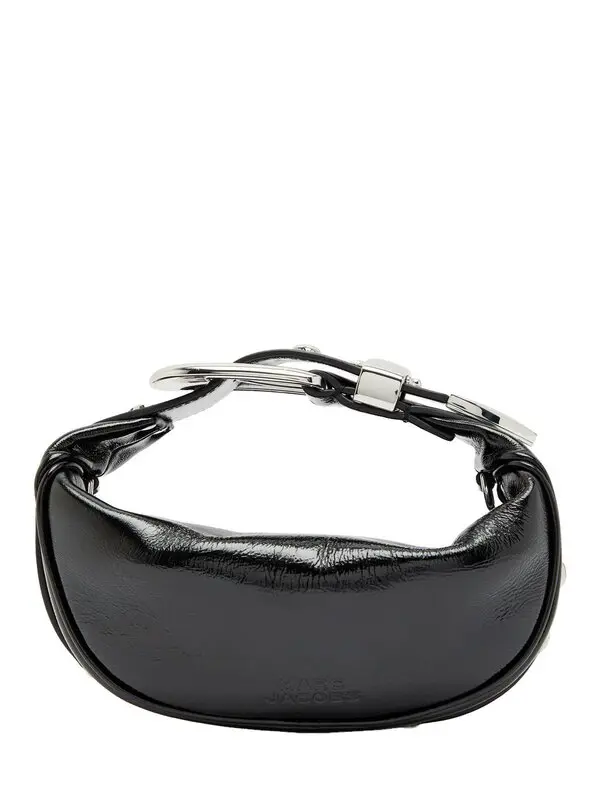 Marc Jacobs Party Studded Glossed Leather Top Handle Bag - Black