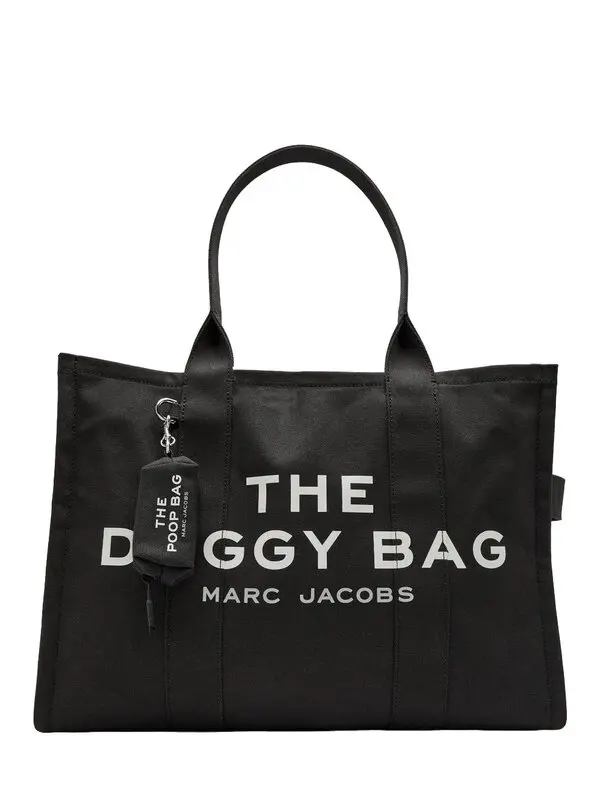 Marc Jacobs The Doggy Canvas Tote Bag By - Black