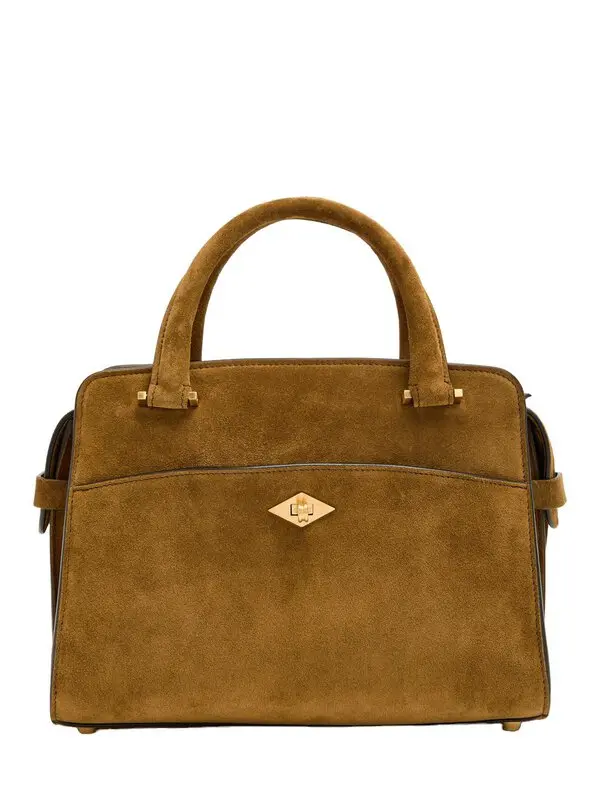 METIER Private Eye Mini Suede Top Handle Bag - Tan