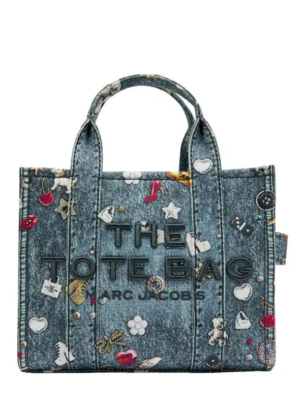 Marc Jacobs Tote Small Printed Denim Tote - Light Blue