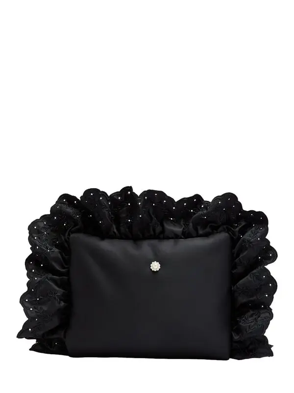 Simone Rocha Embroidered Padded Clutch - Black