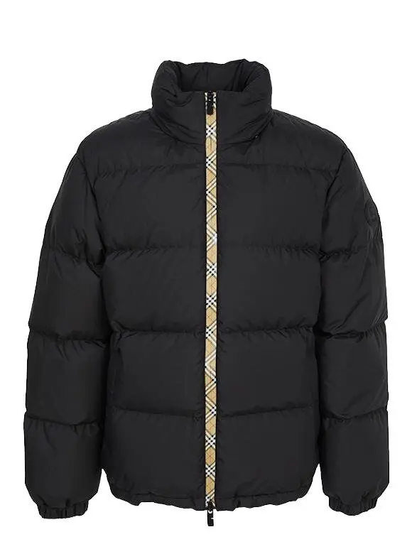 Burberry Checked Tape Padded Jumper - Black