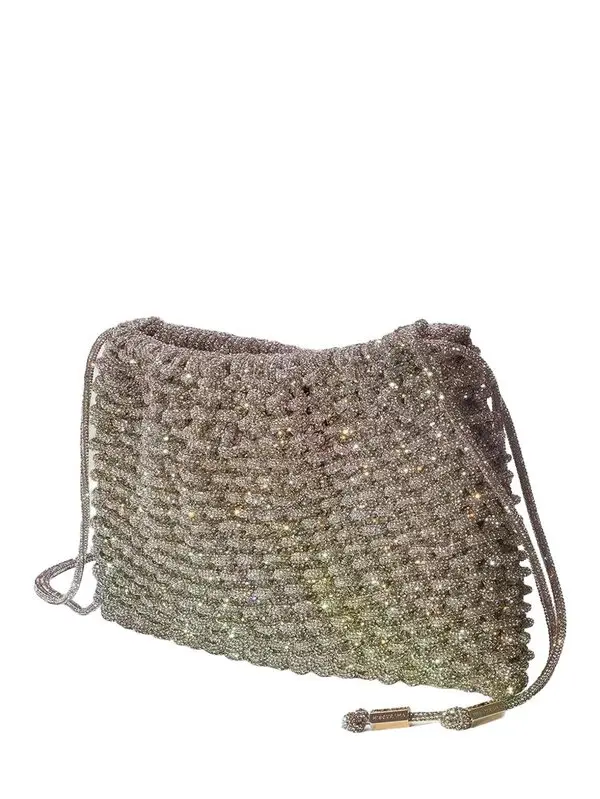 HIBOURAMA Penelope Crystal-embellished Woven Shoulder Bag - Silver