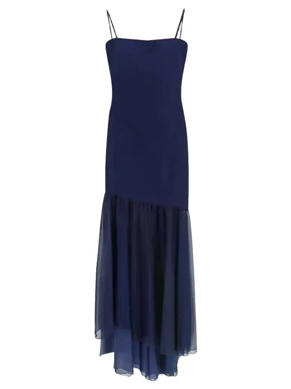 Chiara Boni La Petite Robe Asymmetric Ruffled Midi Dress - Blue