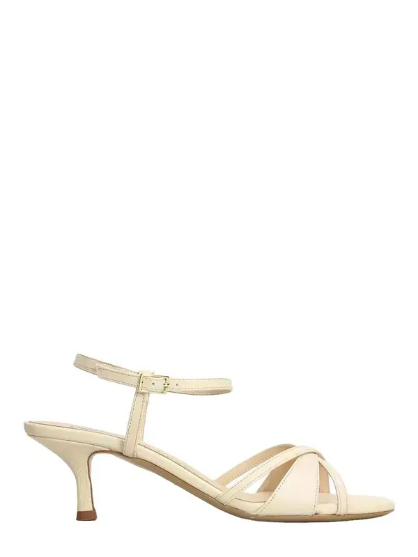 FABIO RUSCONI Cross-strap Kitten Heel Sandals - Neutrals