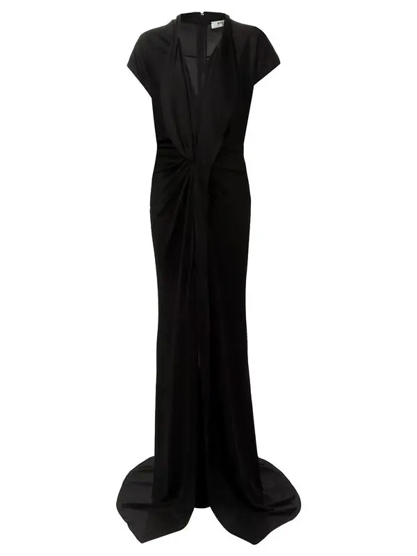 Givenchy Draped V-neck Gown - Black