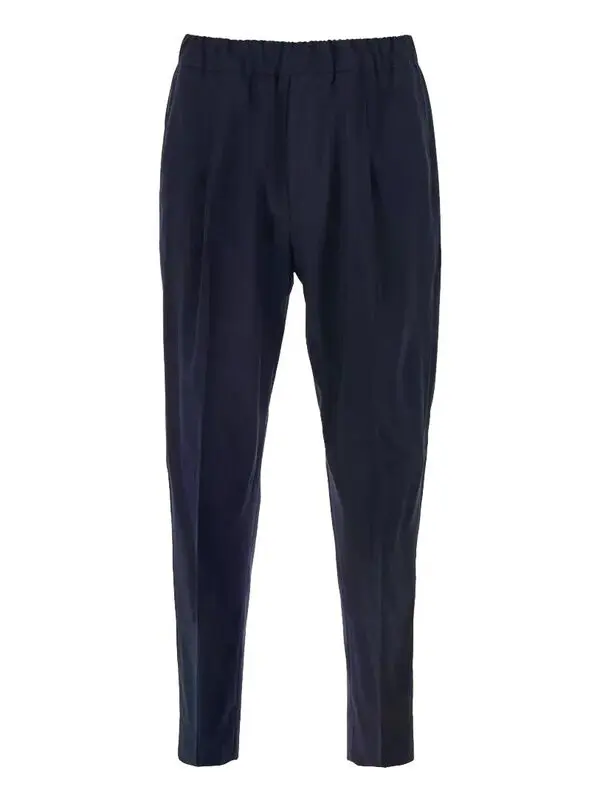 LOW BRAND Elasticated Waist Wool Trousers - Blue