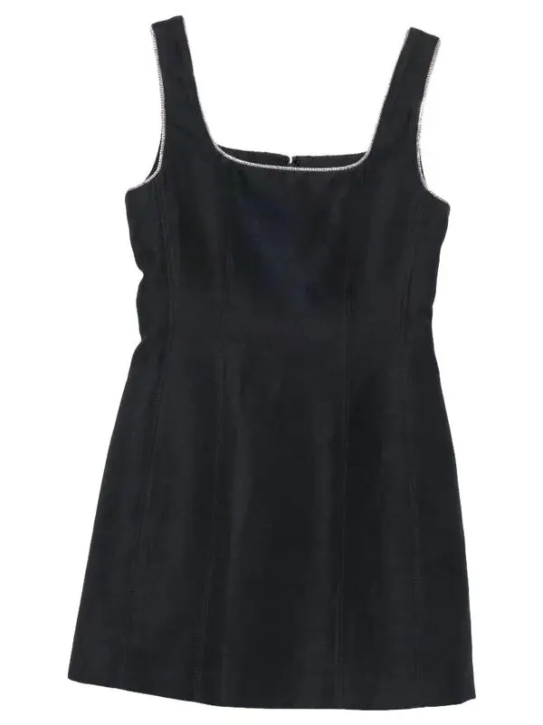 Maje Crystal-embellished Square-neck Mini Dress - Black