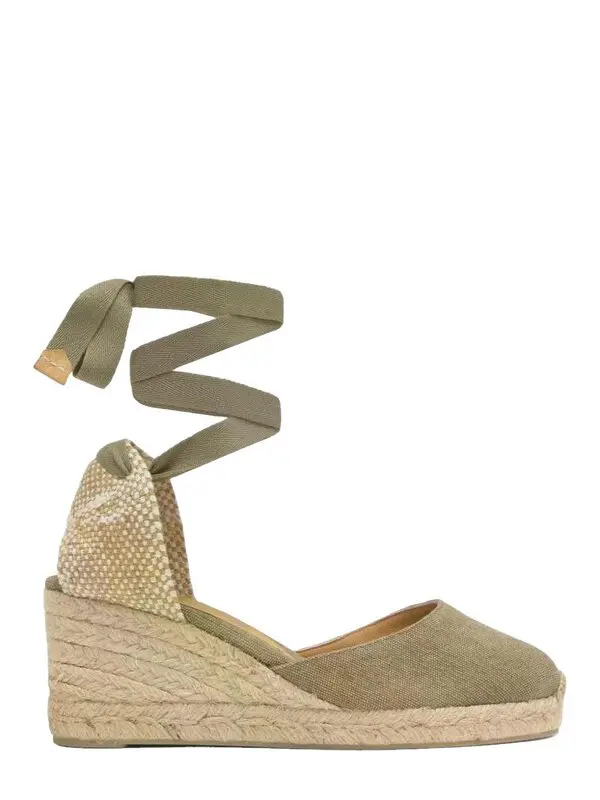 CastaÑer Carina Canvas Espadrille Wedges - Green