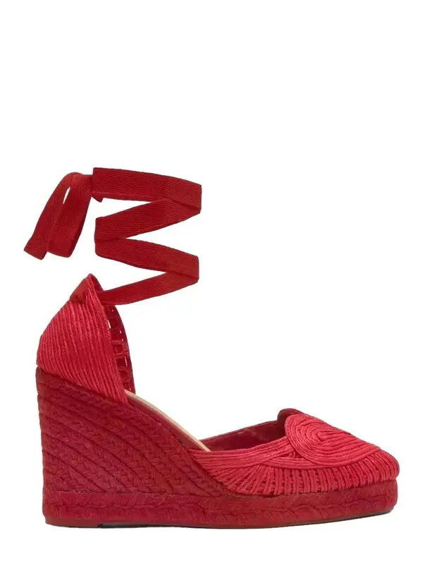 CastaÑer Cacia Heart-motif Wedge Espadrilles - Red
