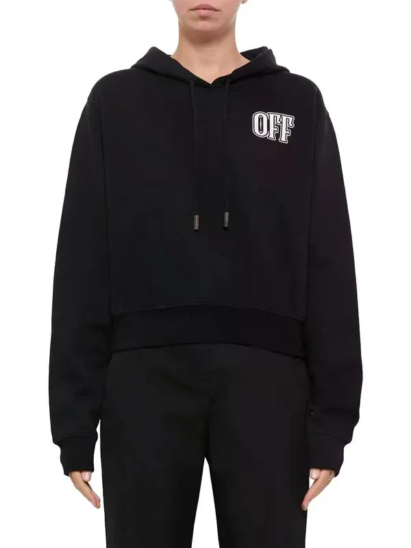 Off-White Jersey Sweater With Embroidered Logo - Black