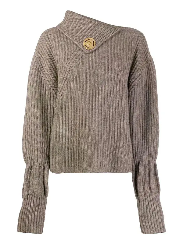JW Anderson Ribbed Wool & Cashmere Blend Jumper - Neutrals