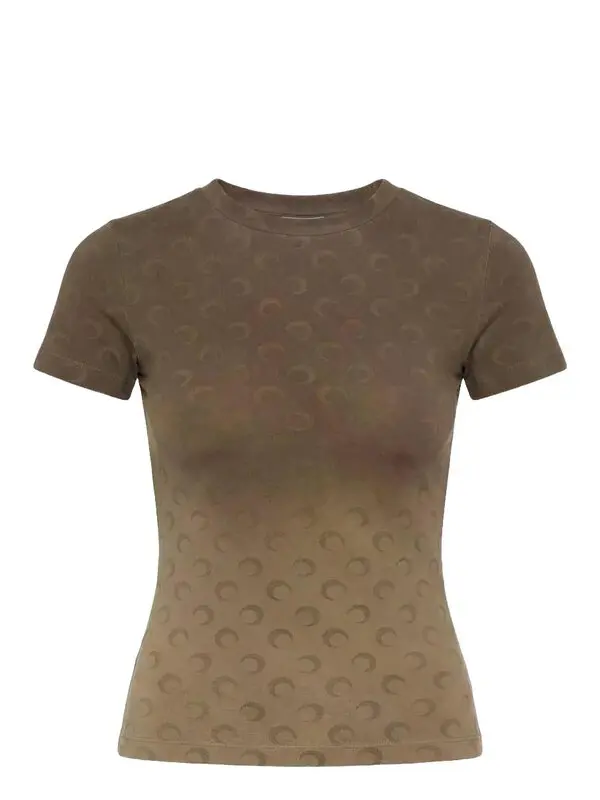 MARINE SERRE Moon Print T-shirt - Brown