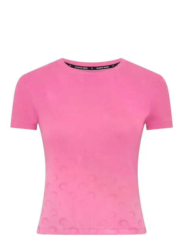 MARINE SERRE Faded Moon Baby-fit T-shirt - Pink
