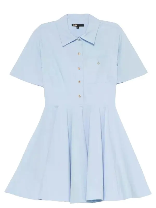 Maje Pleated Short-sleeve Dress - Blue