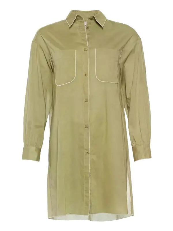 ERES Phare Cotton Shirt With Piped Trim - Green