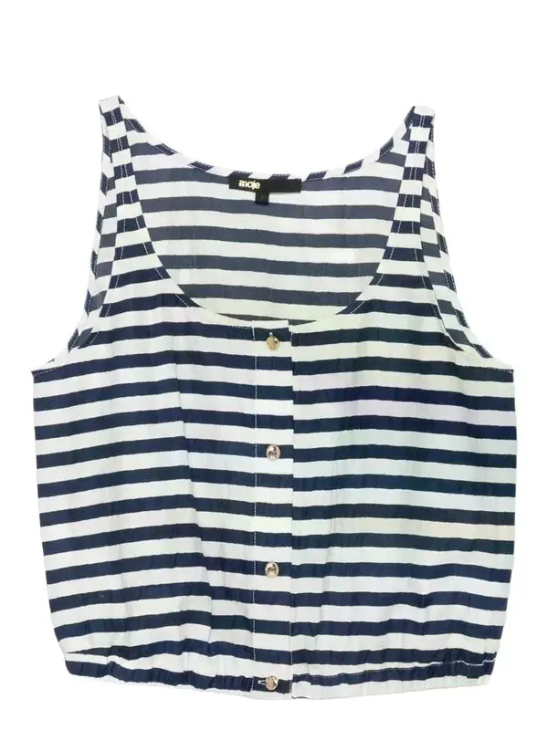 Maje Striped Button-fastening Sleeveless Top - Blue