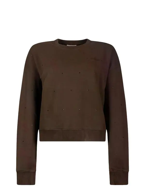 MC2 SAINT BARTH Stud-embellished Crewneck Sweatshirt - Brown